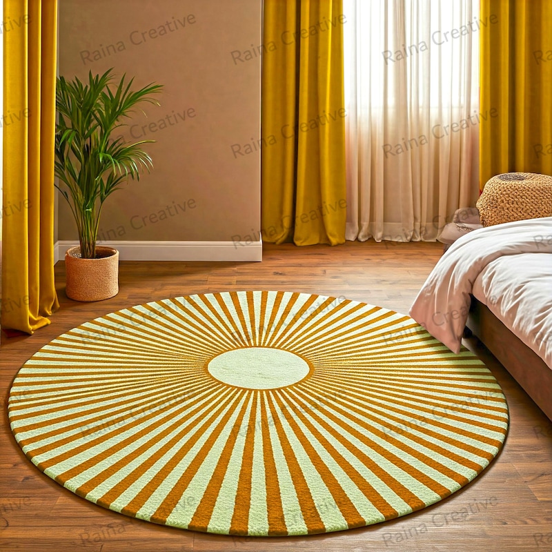 Round Boho Rug - Etsy