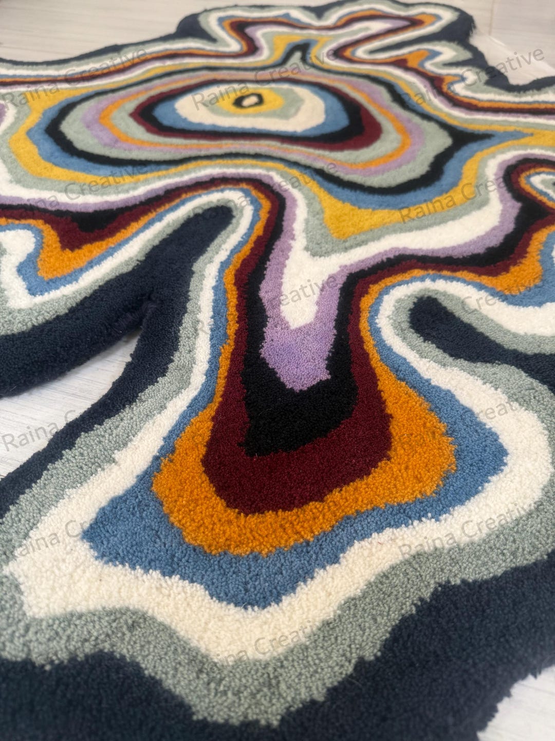 Paint Splatter Galaxy Psychedelic, Irregular Shape Hand-tufted 100% ...