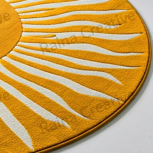 Sunburst Round Rug - Mustard Yellow & White Living Room Décor | Boho ...