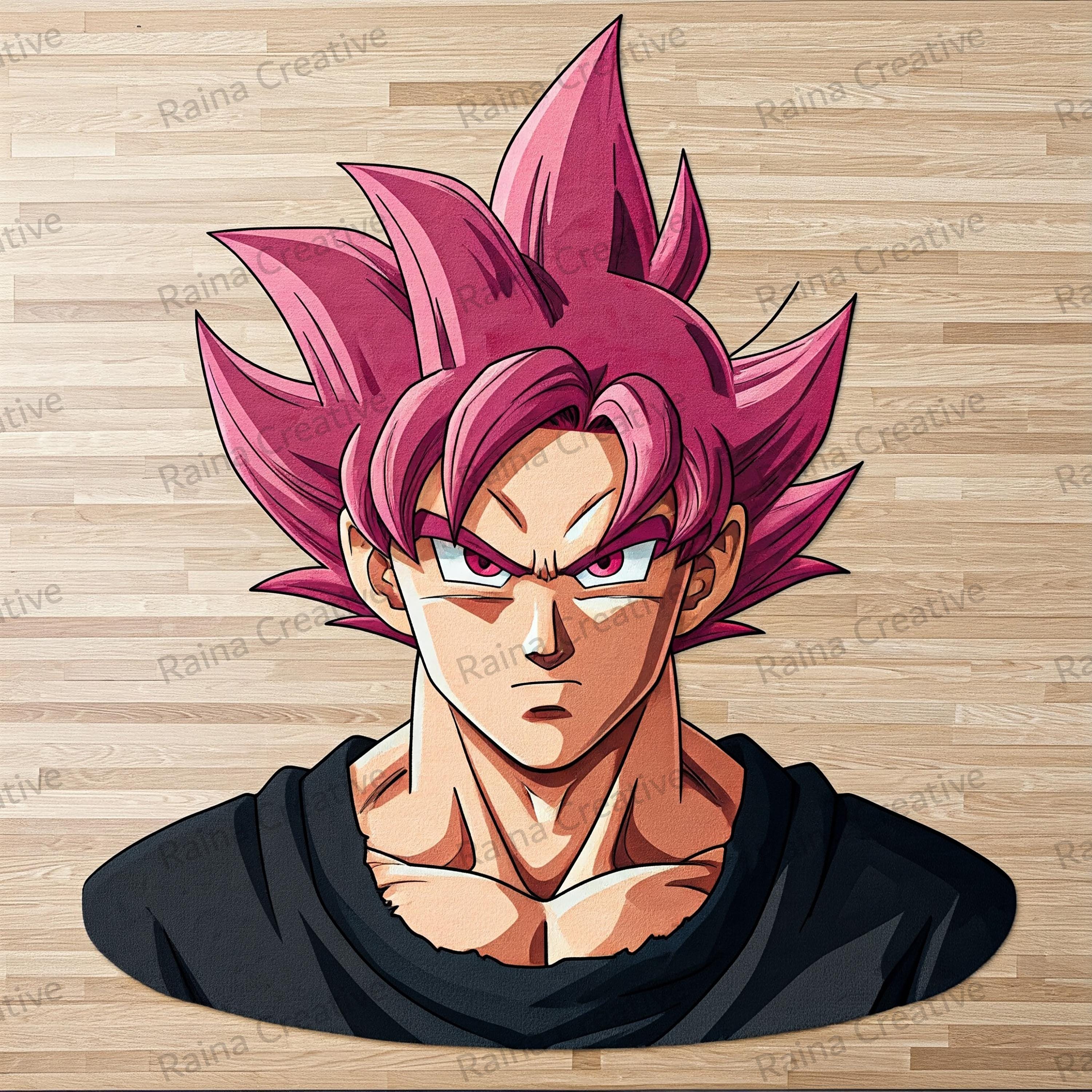 Black Goku Rug Stunning Super Saiyan God-inspired Anime Carpet, Hand ...