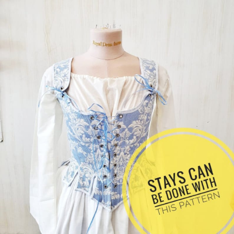 17th-18th Century Stays Corset Pattern (size 42EU-16UK-M) (PDF Pattern ...