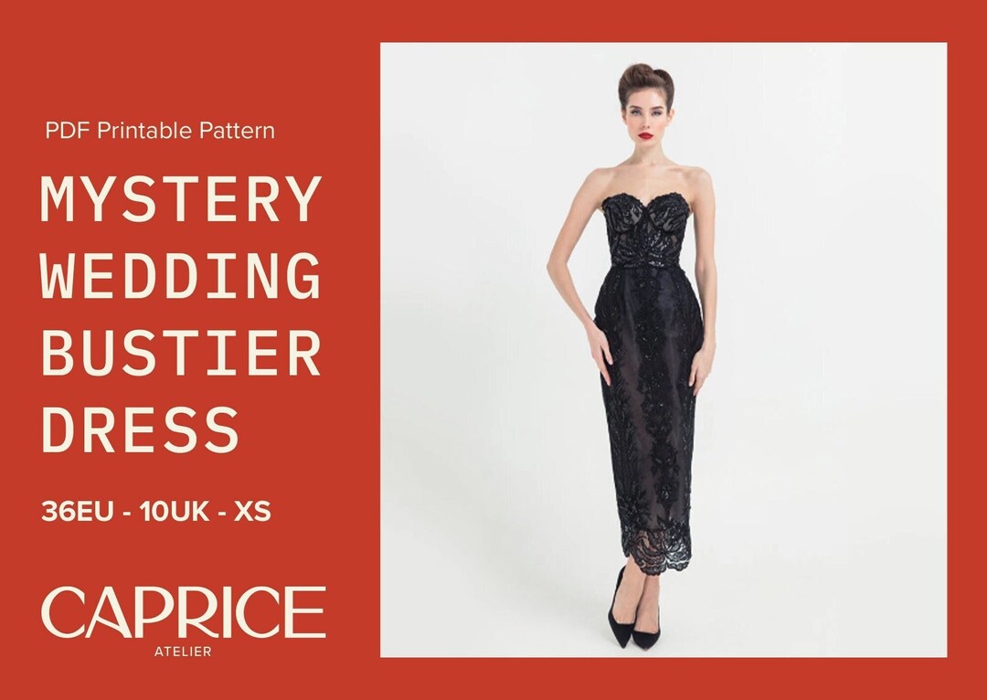 Size 36EU- 10UK- XS - Corset Dress Pattern, Wedding Dress Pattern, Cup ...