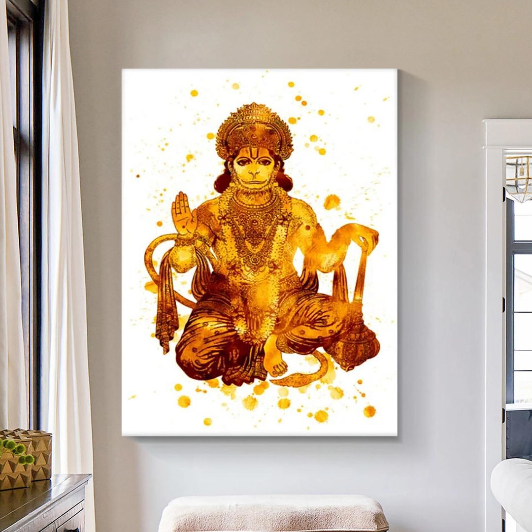 Hanuman Frame Picture Lord Hanuman Wall Art Hindu Poster - Etsy