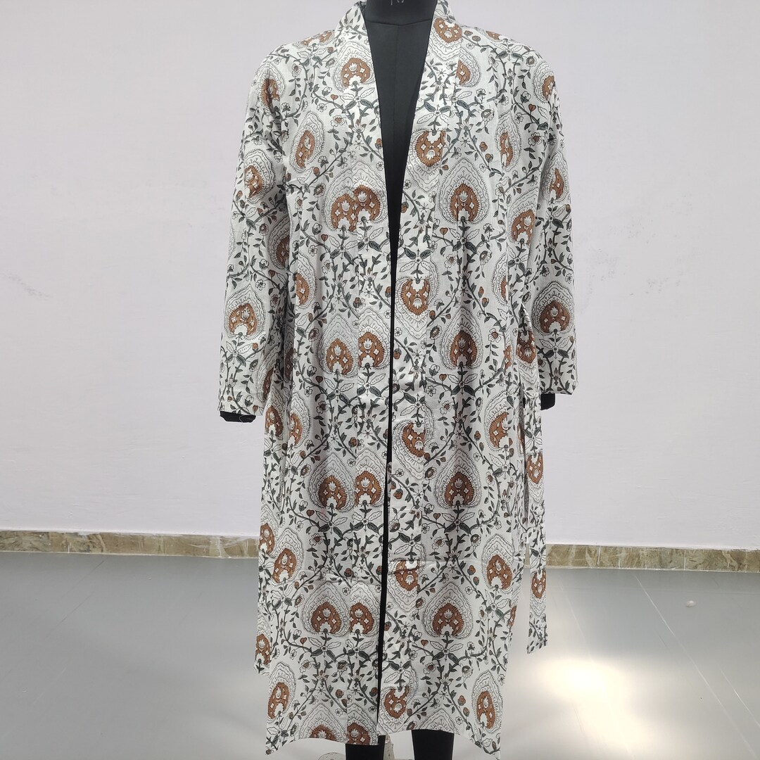 Rajasthani Print Cotton Indian Handblock Print Kimono Jaipuri Printed ...