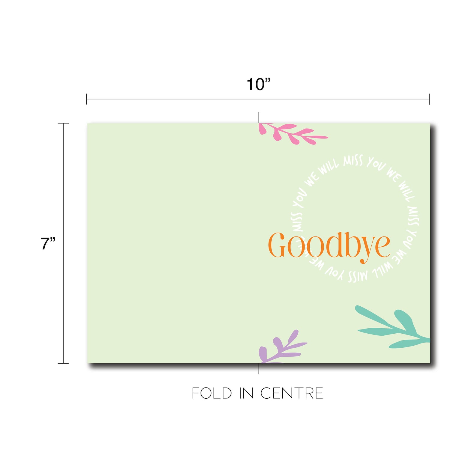 Printable Pastel Leaves Goodbye Card | Digital Farewell Card ...