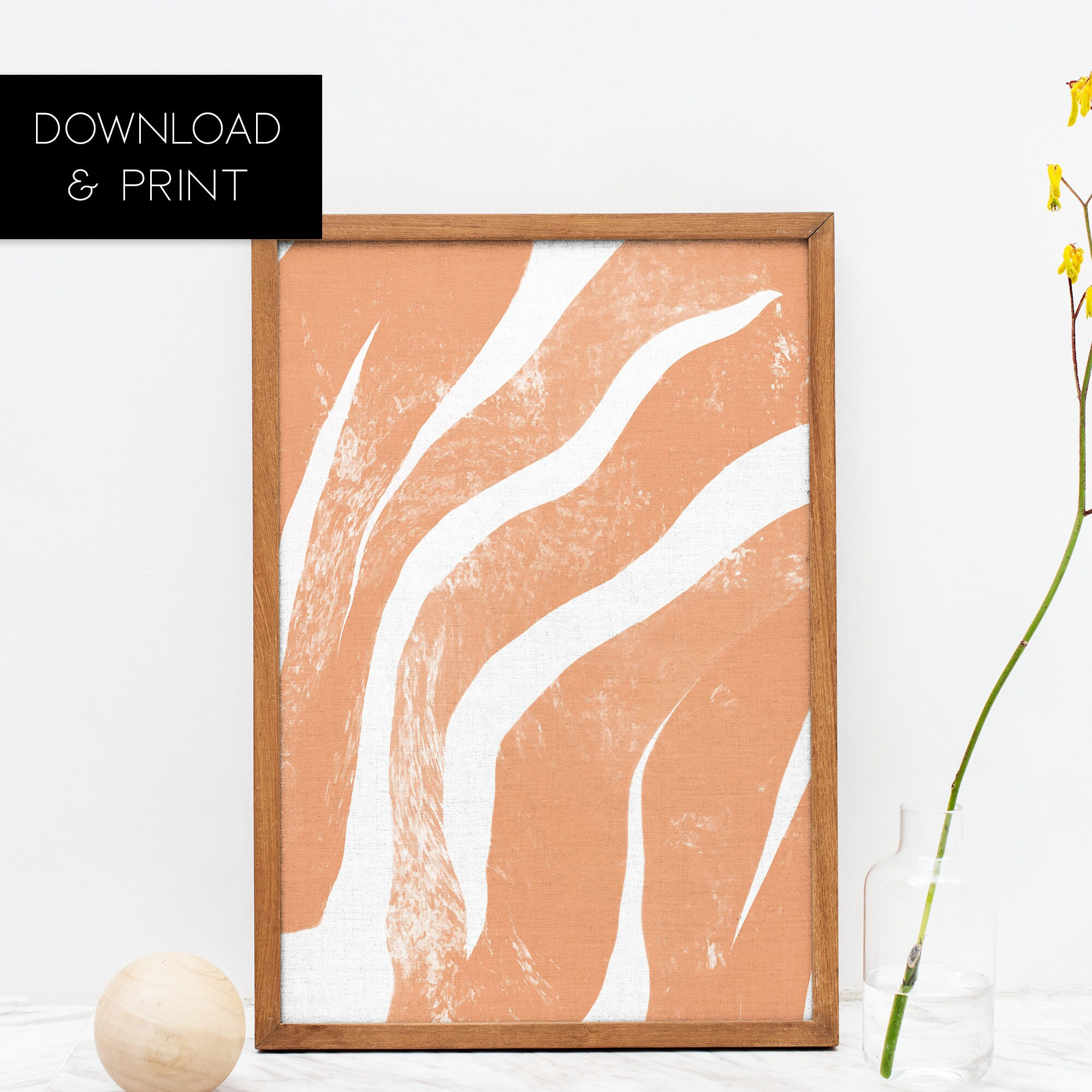 Printable Orange Abstract Art Print | Abstract Wall Art | Orange ...