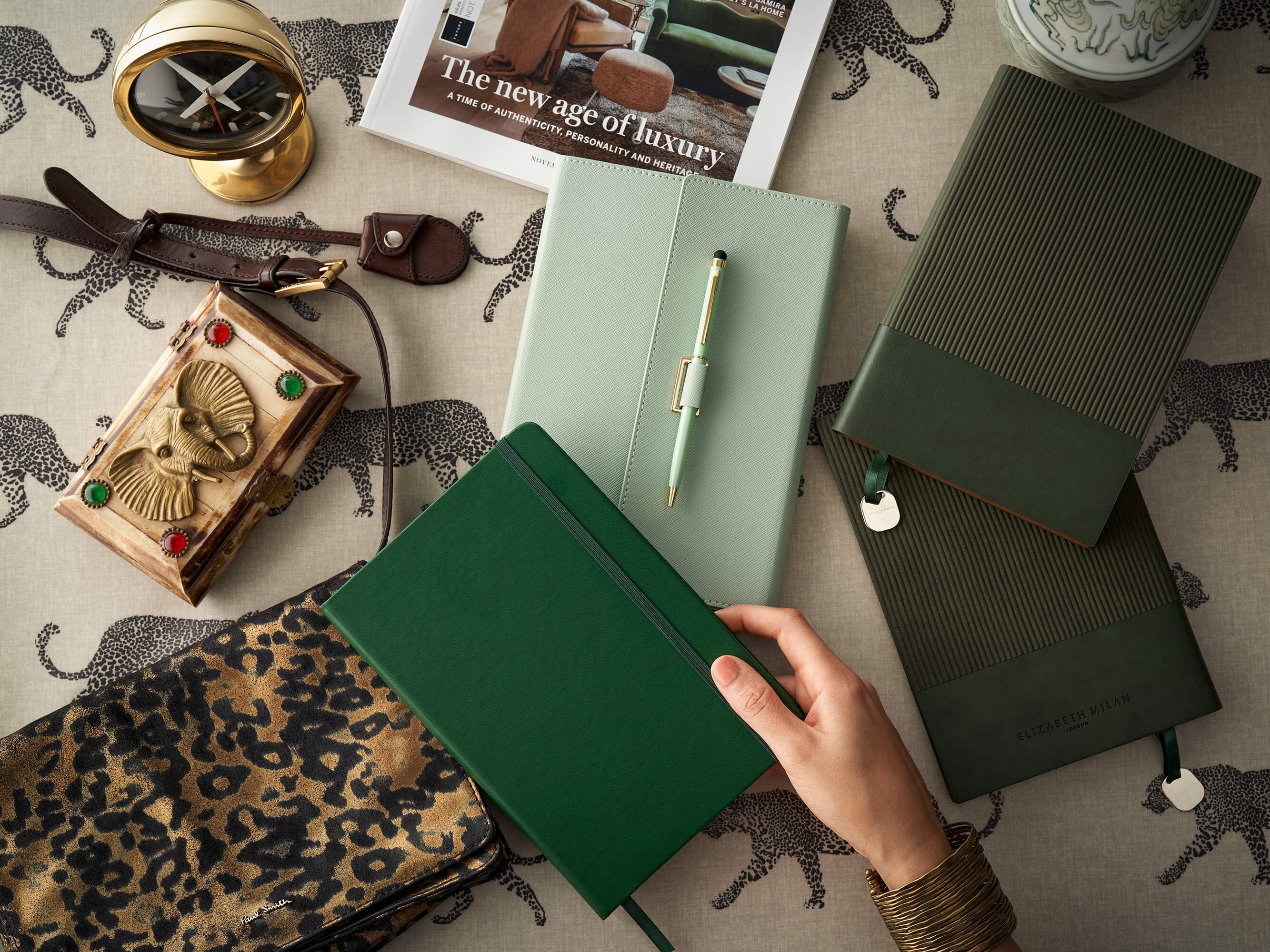 Personalised Notebook, Green Leather Notebook, Lined Paper Book, A5 ...