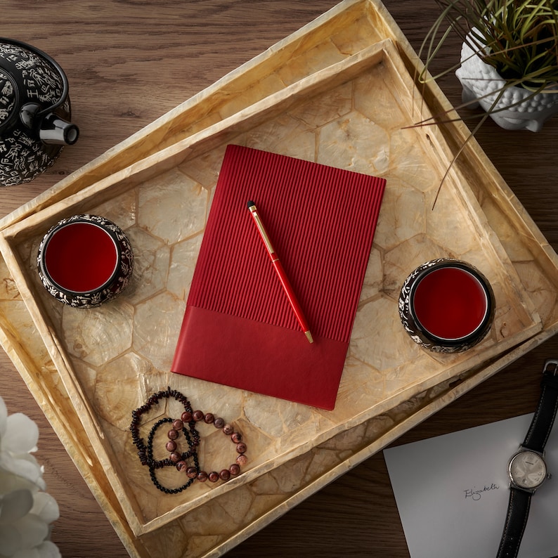 Personalised Notebook, Red Leather Notebook, Lined Paper Notebook, A5 ...