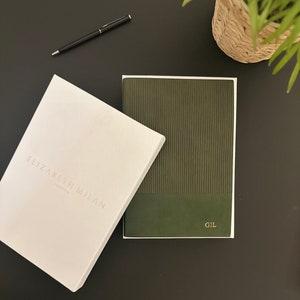 Personalised Notebook, Green Leather Notebook, Lined Paper Book, A5 ...