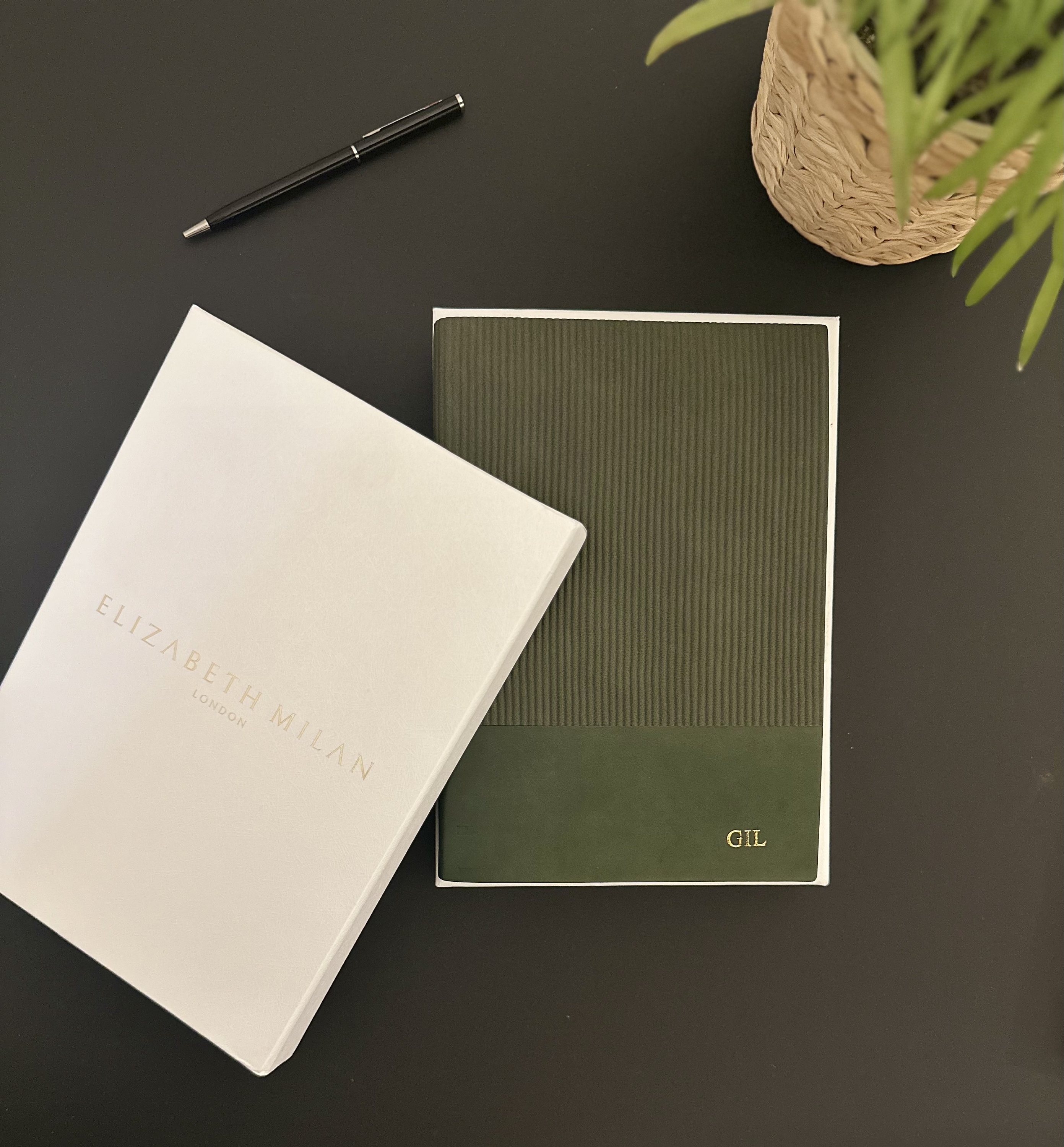 Personalised Notebook, Green Leather Notebook, Lined Paper Book, A5 ...