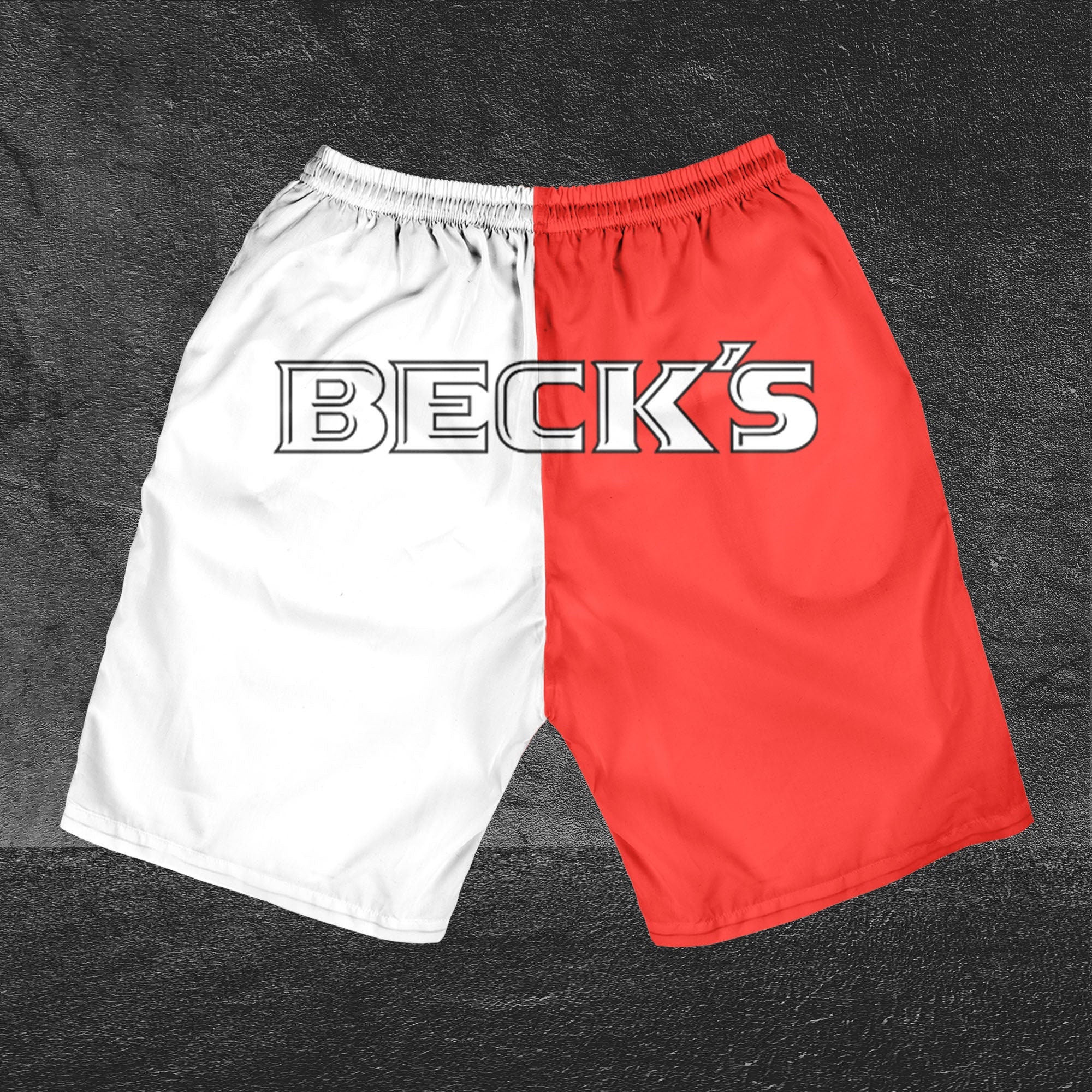 Beck's Beer Horizontal Text Shorts, Beer Basic Men Hawaiian Shorts ...