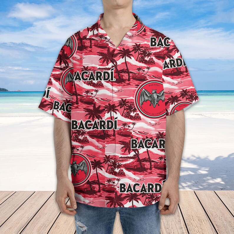 Bacardi Hawaiian Sea Island Pattern Hawaiian Shirt Hawaii - Etsy