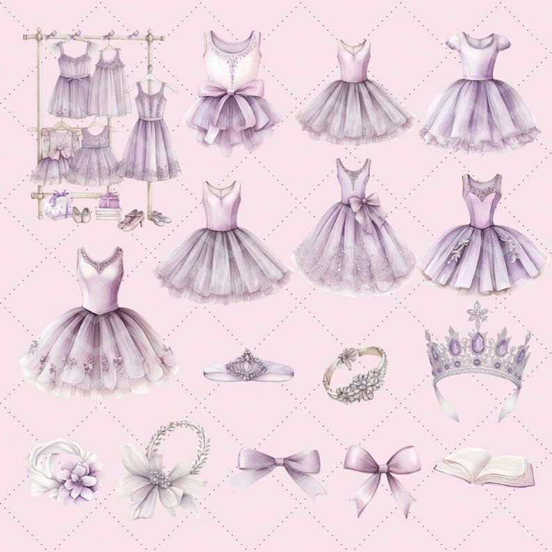 Ballerina Pale Purple Clipart-40 Cute Accessories Light Purple Ballet ...