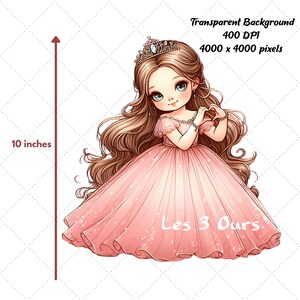 Pink Heart Princess Clipart Bundle Little Princess of Heart Princess ...