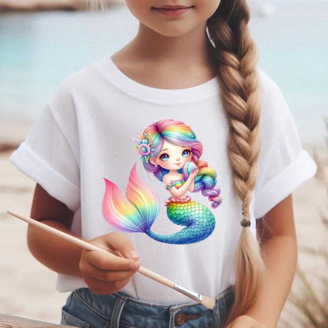 Watercolor Mermaid Clipart Bundle, Rainbow Sea Animals (PNG) - Etsy