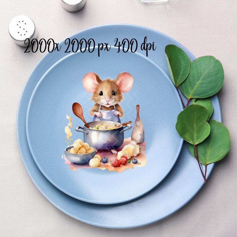 Watercolor Cooking Animals Clipart: Baby Chefs (10 PNG) Commercial Use ...