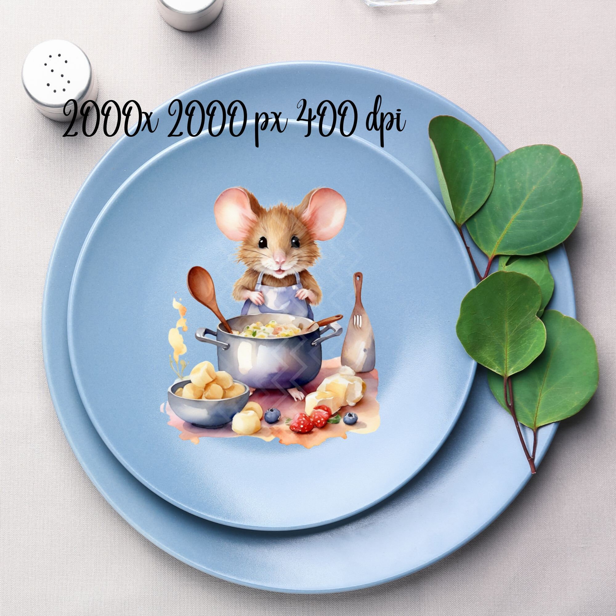 Cute Watercolor Baby Animal Clipart , Kitchen Clipart, Adorable Cooking ...