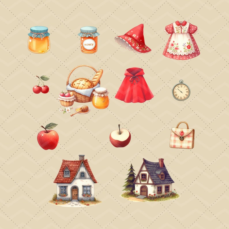 51 Little Red Riding Hood Clipart, Fairy Tale Art, Little Red Riding ...