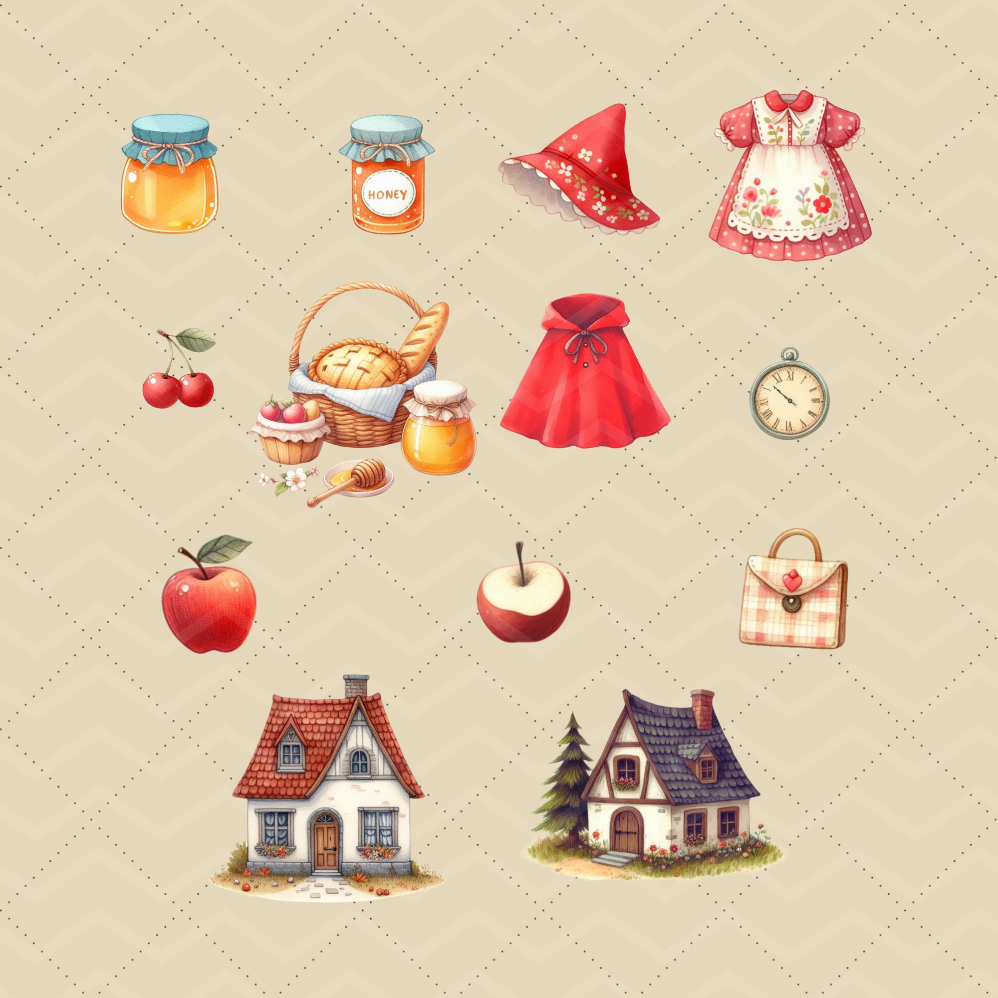 51 Little Red Riding Hood Clipart, Fairy Tale Art, Little Red Riding ...