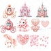 Pink Heart Princess Clipart Bundle: Watercolor Girls (digital Download ...