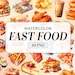 Watercolor Fast Food Clipart - Watercolor Food PNG - Commercial Use ...