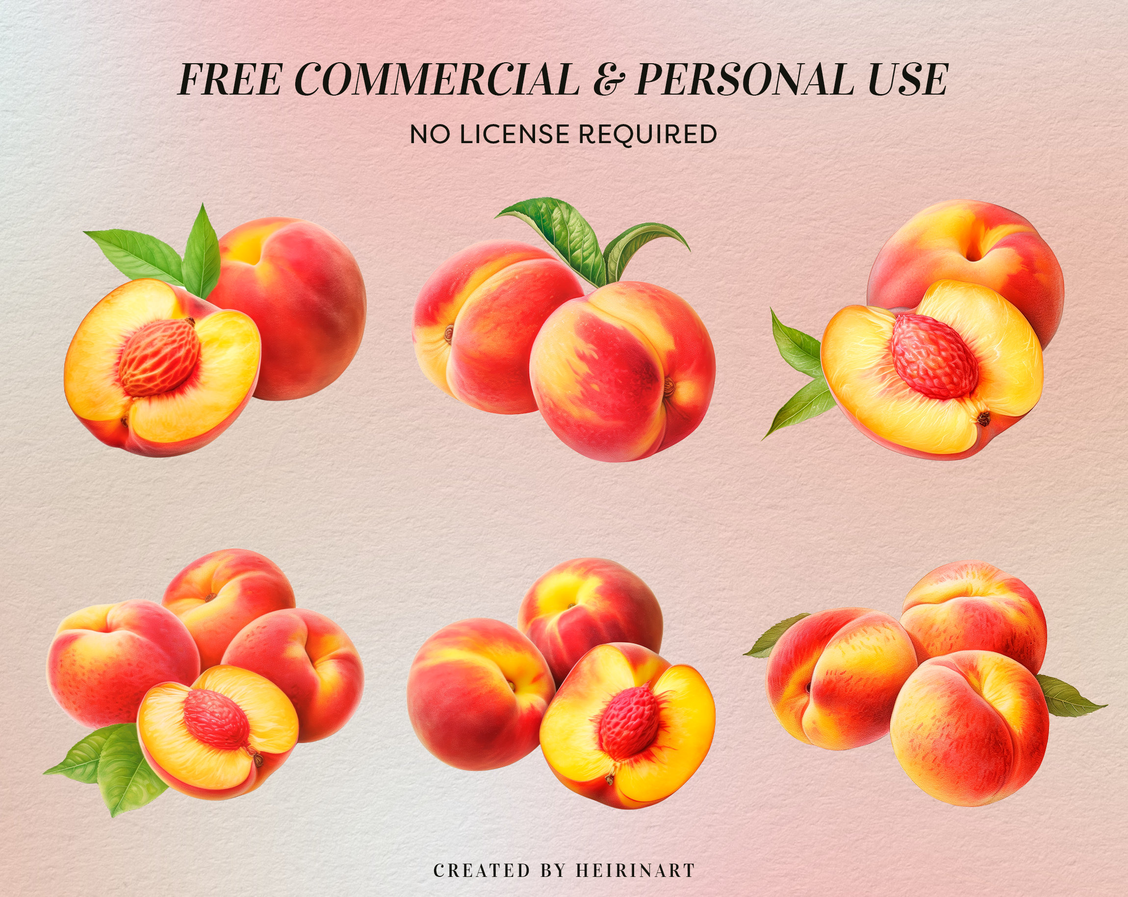 Watercolor Peach Clipart - Watercolor Fruits PNG - Commercial Use ...