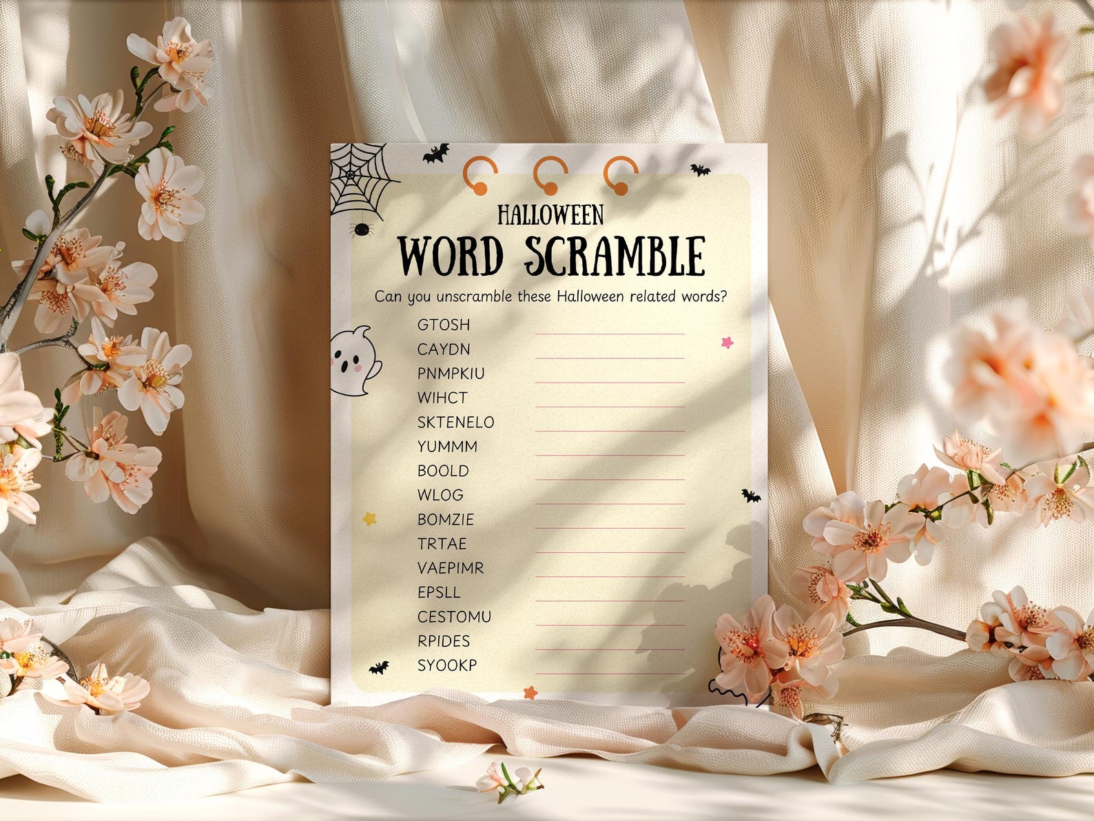 Word Scramble Halloween Game, Printable Editable Game, Fun Party ...