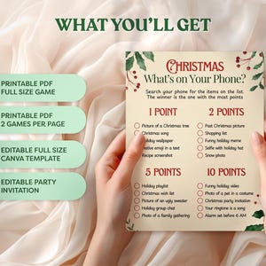 What's on Your Phone Christmas Game, Printable & Editable Game, Fun ...