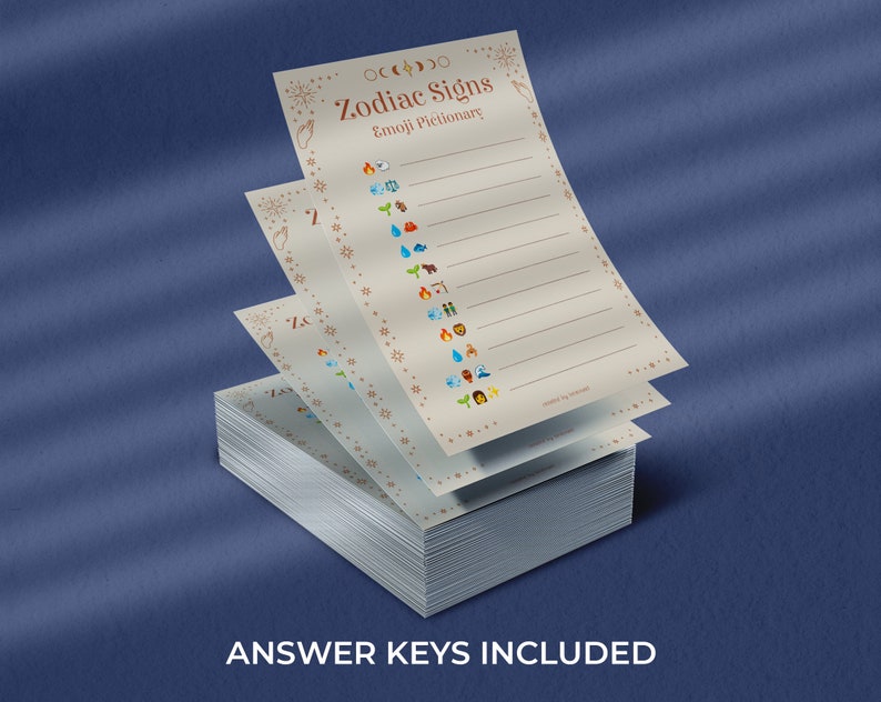 Zodiac Signs Emoji Pictionary, Printable Party Games, Fun Party ...