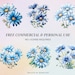 Watercolor Blue Daisy Clipart - Watercolor Flowers PNG - Commercial Use ...