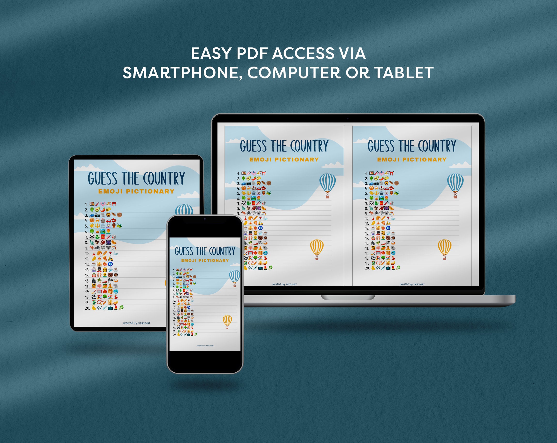 Guess the Country Emoji Pictionary, Printable Party Games, Fun Family ...