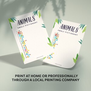 Animals Emoji Pictionary, Printable Party Games, Printable Emoji Game ...
