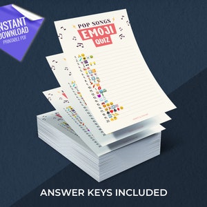 Pop Songs Emoji Pictionary, Printable Party Games, Fun Family Activity ...