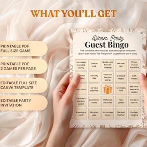 Guest Bingo Dinner Party Game, Printable & Editable Game, Icebreaker ...