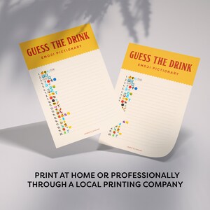 Guess the Drink Emoji Pictionary, Shower Games, Printable Party Games ...