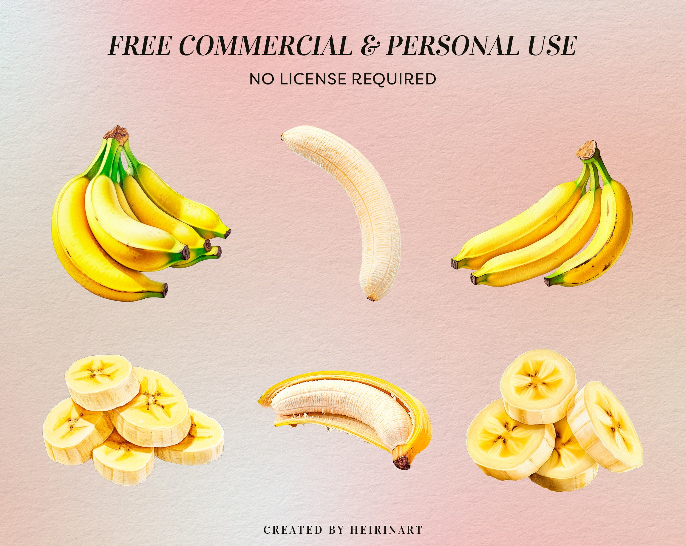 Watercolor Banana Clipart - Watercolor Fruits PNG - Commercial Use ...