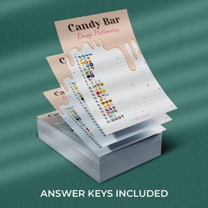 Candy Bar Emoji Pictionary, Party Game for Kids and Adults, Printable ...