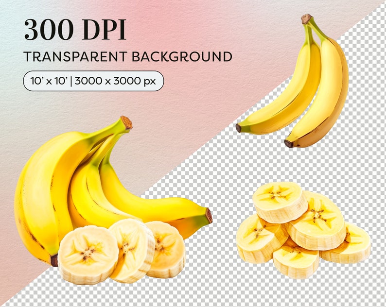 Watercolor Banana Clipart - Watercolor Fruits PNG - Commercial Use ...