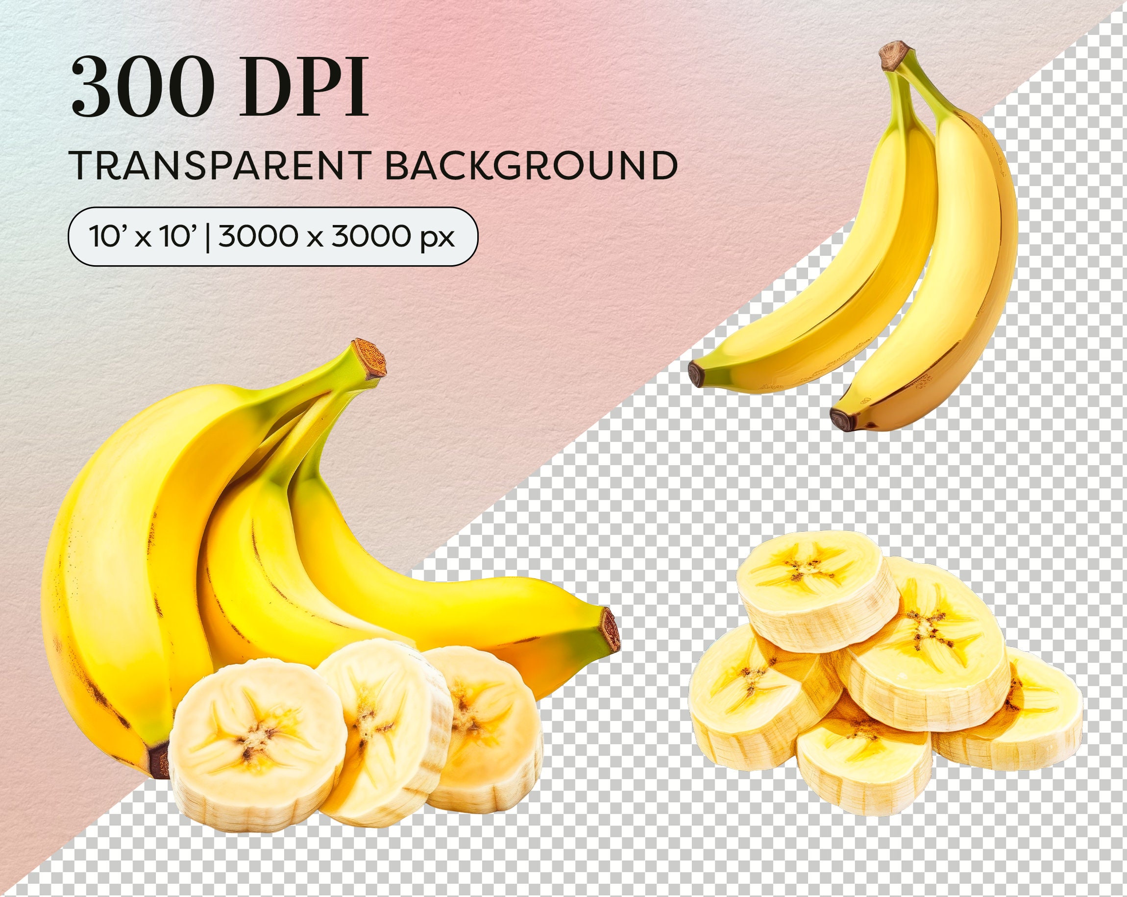 Watercolor Banana Clipart - Watercolor Fruits PNG - Commercial Use ...