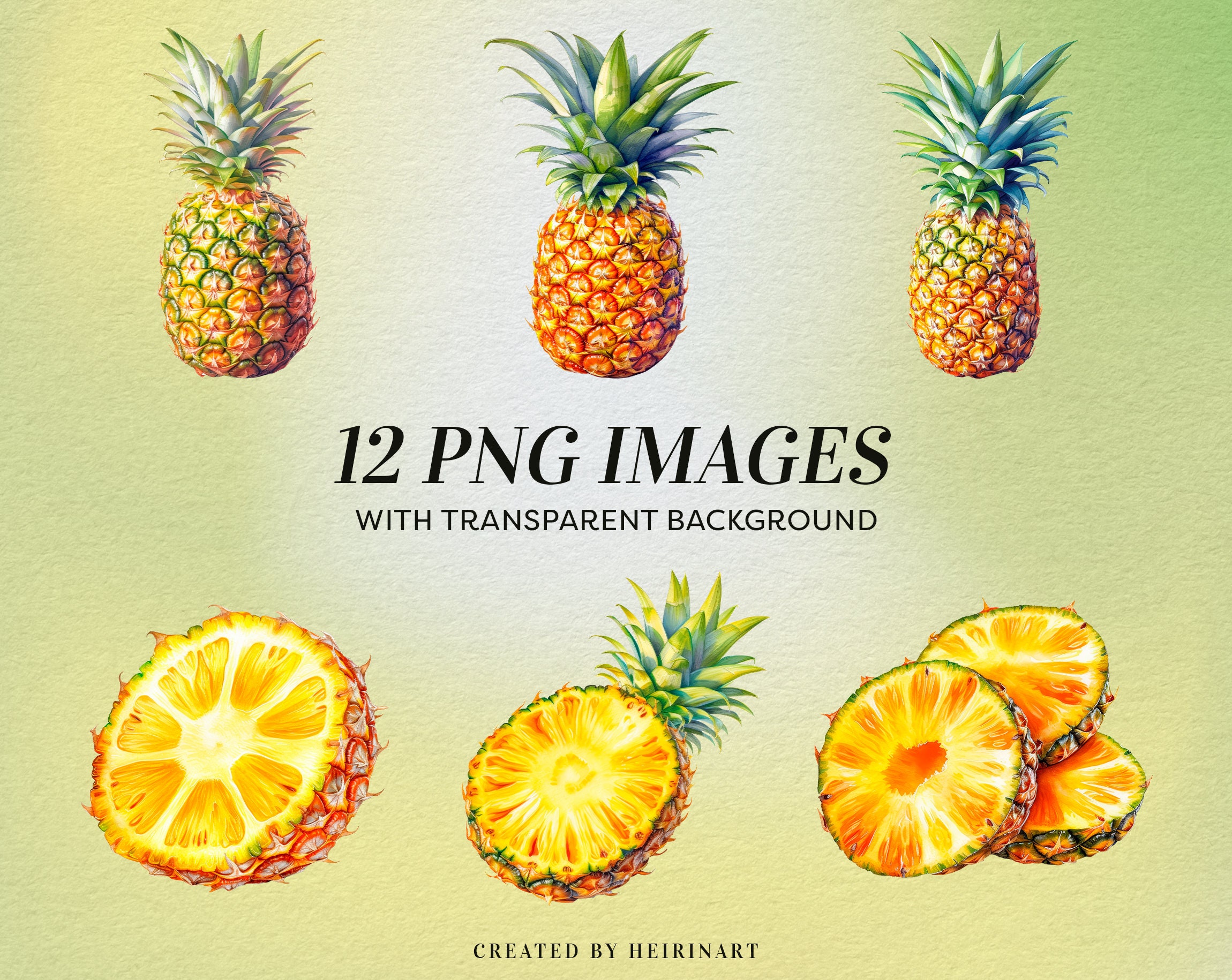 Watercolor Pineapple Clipart - Watercolor Fruits PNG - Commercial Use ...