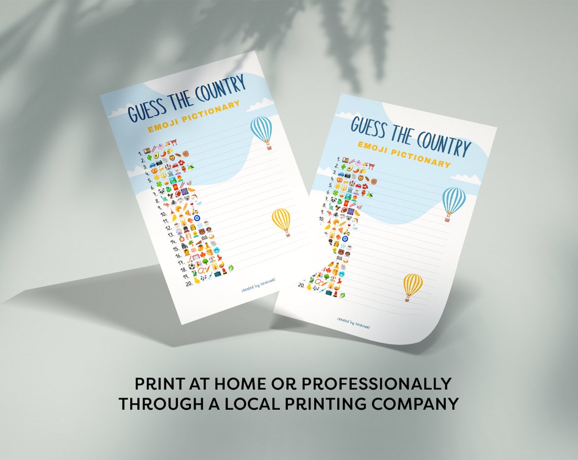 Guess the Country Emoji Pictionary, Printable Party Games, Fun Family ...
