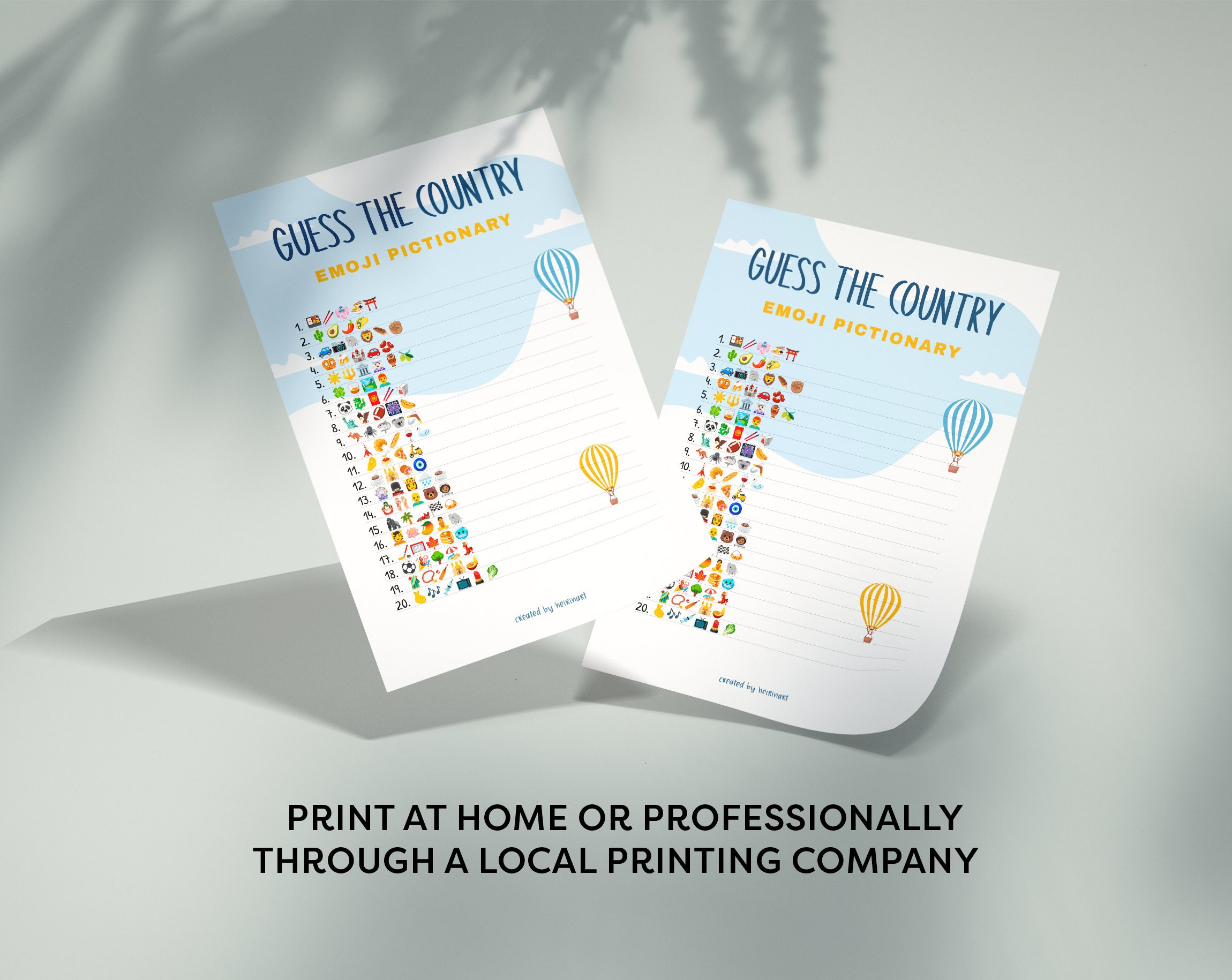 Guess the Country Emoji Pictionary, Printable Party Games, Fun Family ...