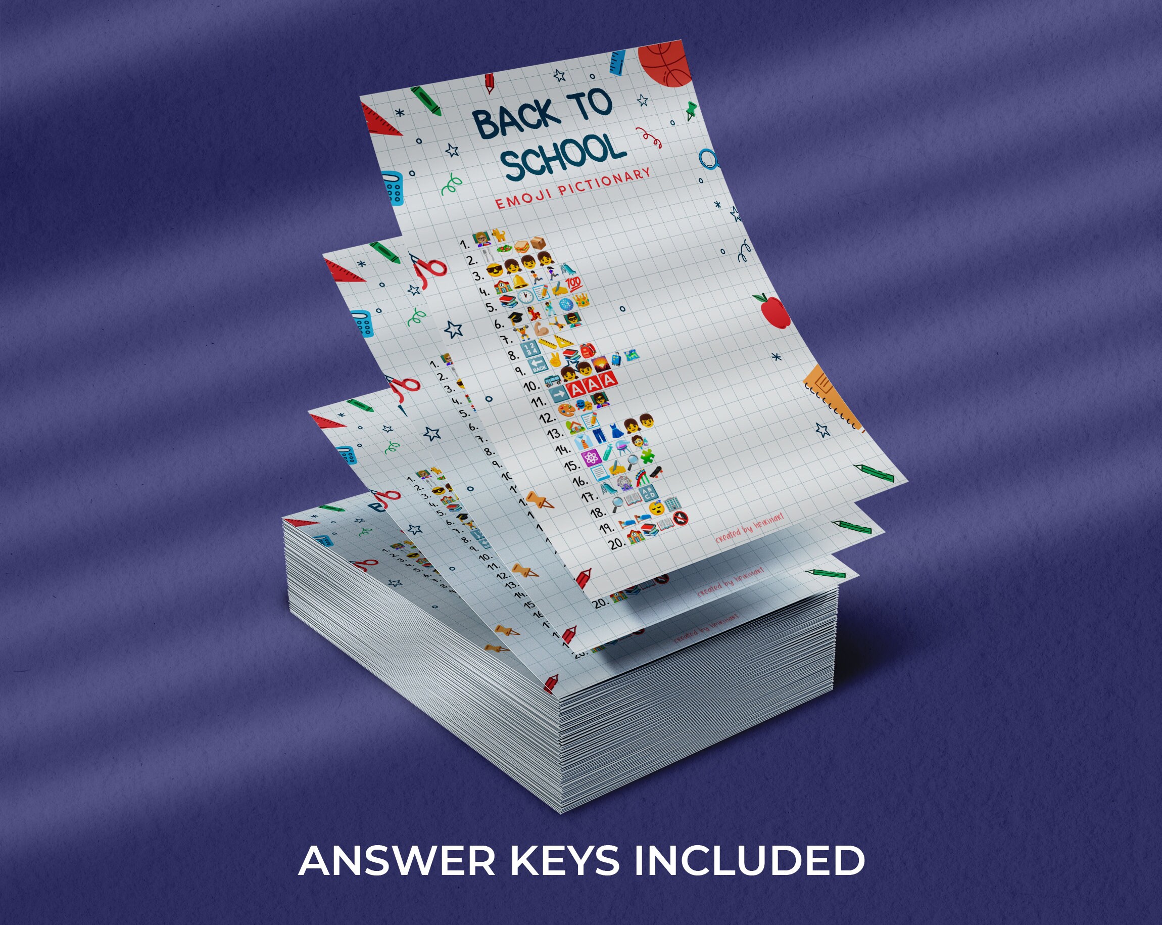 Back to School Emoji Pictionary, Emoji Quiz, Printable Party Games, Fun ...