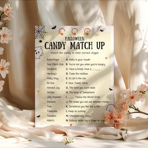 Candy Match up Halloween Game, Printable & Editable Game, Fun Party ...