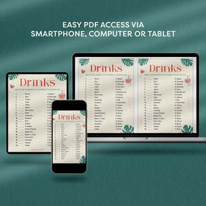 Drinks Match up Trivia Game, Printable Party Games, Party Game for Kids ...