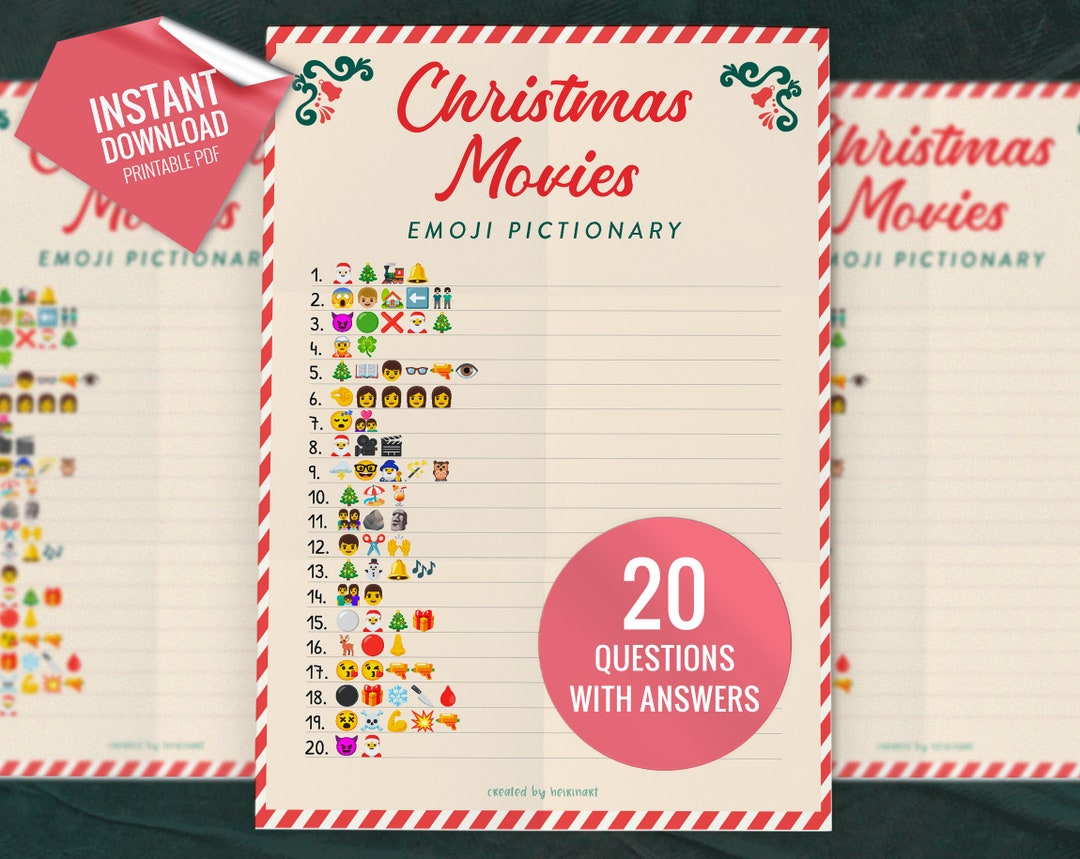 Christmas Movies Emoji Pictionary Christmas Emoji Game Party - Etsy