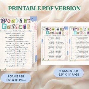 Would He Rather Birthday Boy Game, Printable & Editable Birthday Game ...