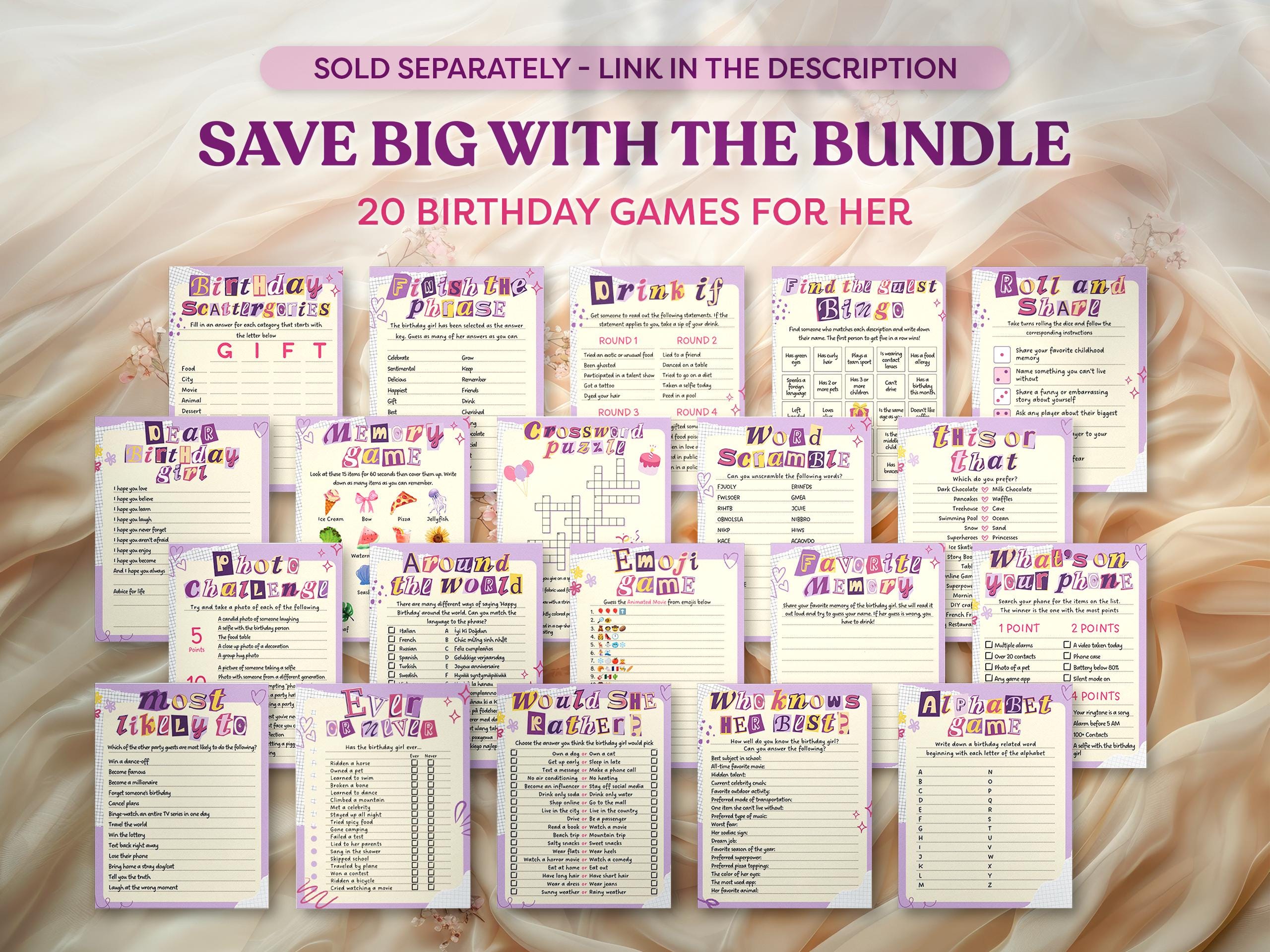 This or That Birthday Game for Her, Printable Editable Party Game ...