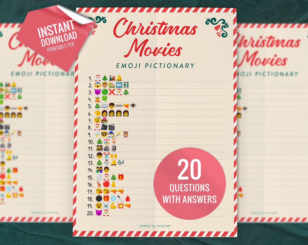 Christmas Movies Emoji Pictionary, Christmas Emoji Game, Party Game for ...