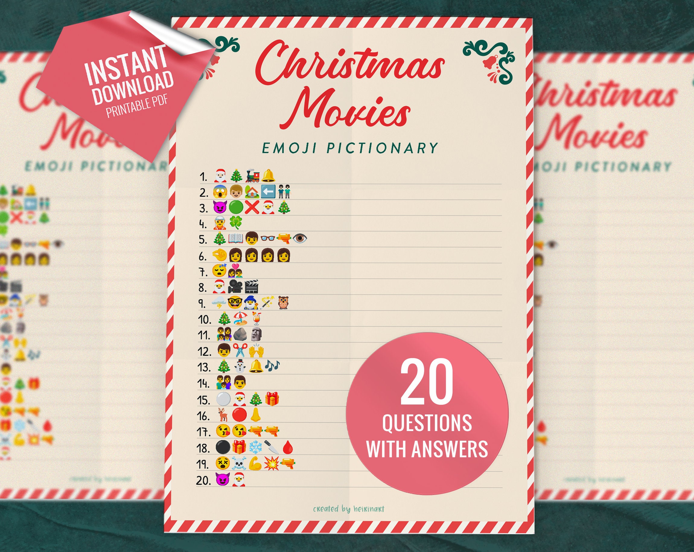 Christmas Movies Emoji Pictionary, Christmas Emoji Game, Party Game for ...